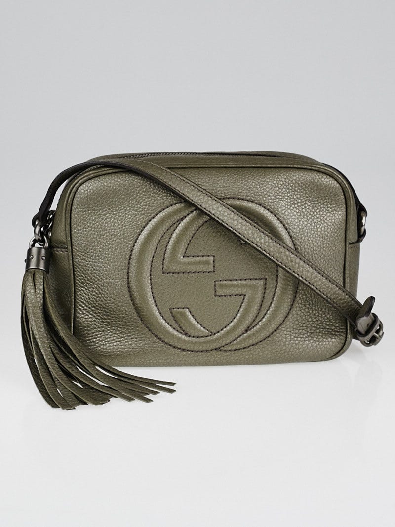 Gucci Pewter Pebbled Leather Soho Disco Chain Shoulder Bag | Yoogi's Closet