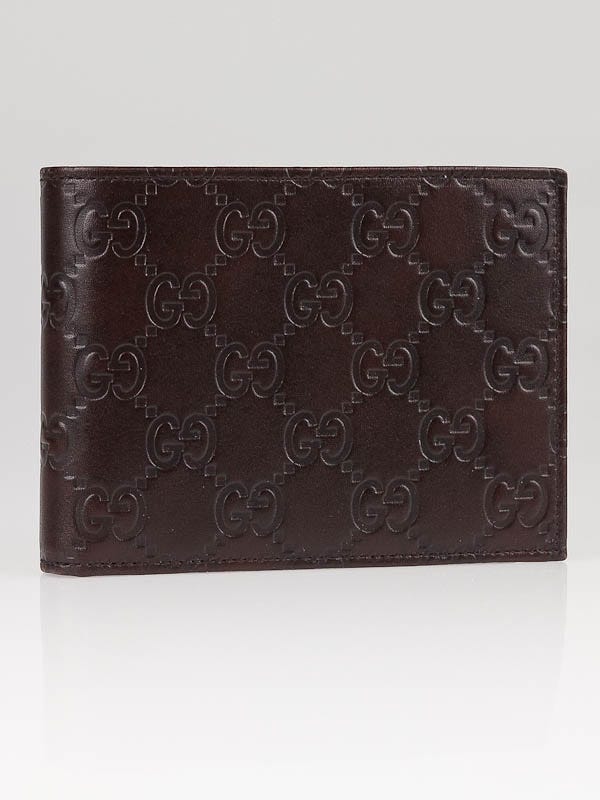 Gucci Dark Brown Guccissima Leather Bi-Fold Wallet | Yoogi's Closet