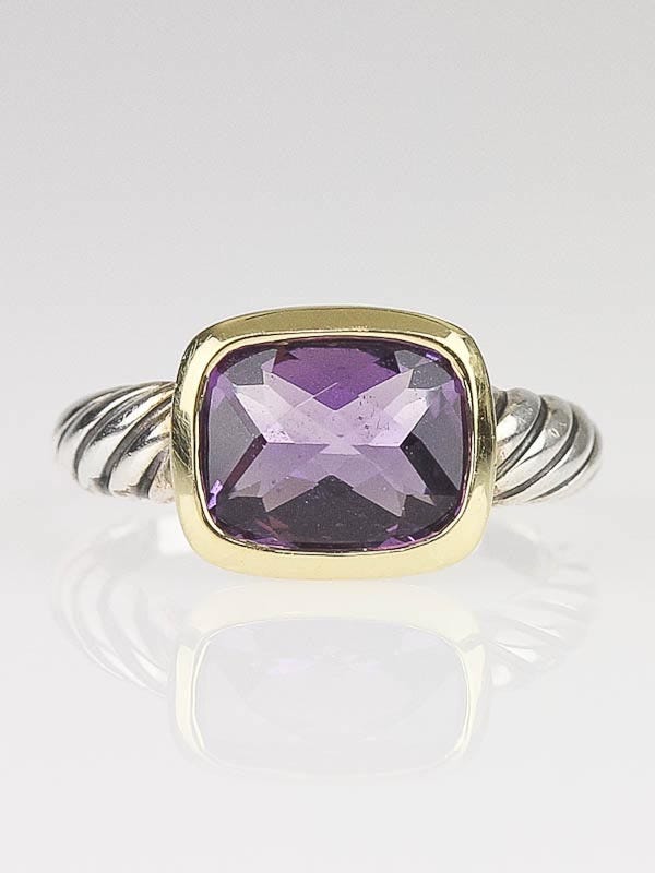 David Yurman 18k Gold and Amethyst Noblesse Cable Ring Size 7 | Yoogi's ...