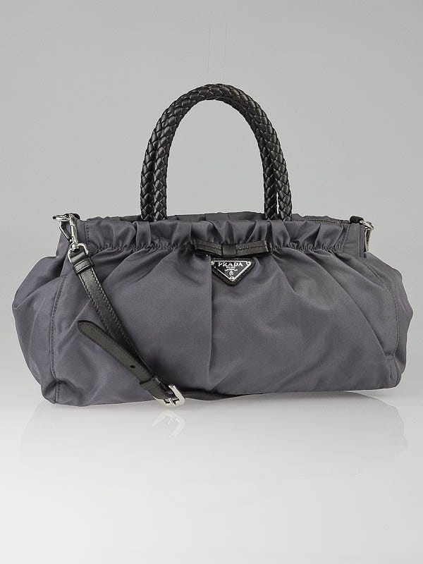 Prada Grey Tessuto Nylon Small Satchel Bag | Yoogi's Closet