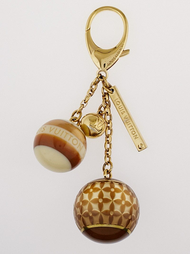 Louis Vuitton Brown Resin Monogram Mini Lin Key Holder and Bag Charm ...
