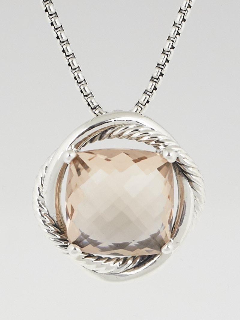 David Yurman 14mm Morganite and Sterling Silver Infinity Pendant ...