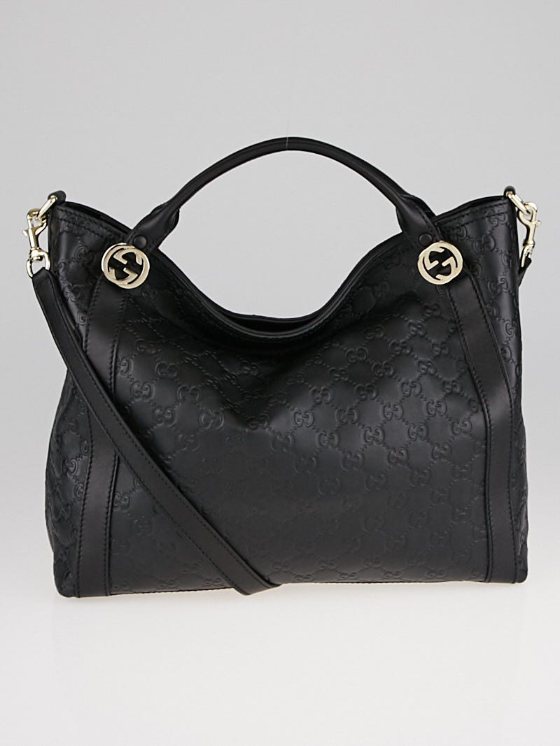 Gucci Black Guccissima Leather Miss GG Original Top Handle Bag | Yoogi ...