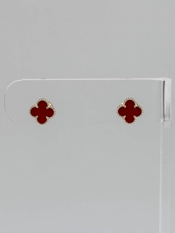 Van Cleef & Arpels 18k Pink Gold and Carnelian Alhambra Sweet Clover ...