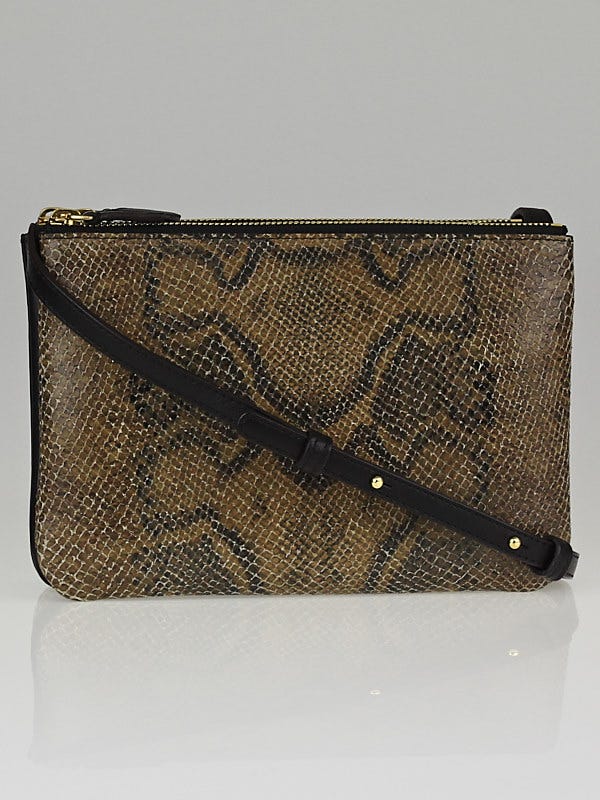 Celine Python Embossed and Black Leather Trio Bag | Yoogi's Closet