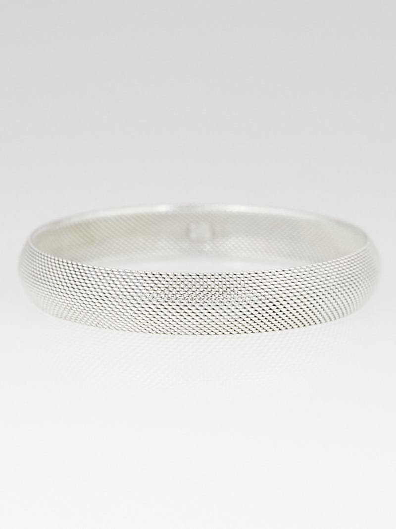 Tiffany & Co. Sterling Silver Mesh Somerset Bangle Bracelet | Yoogi's Closet