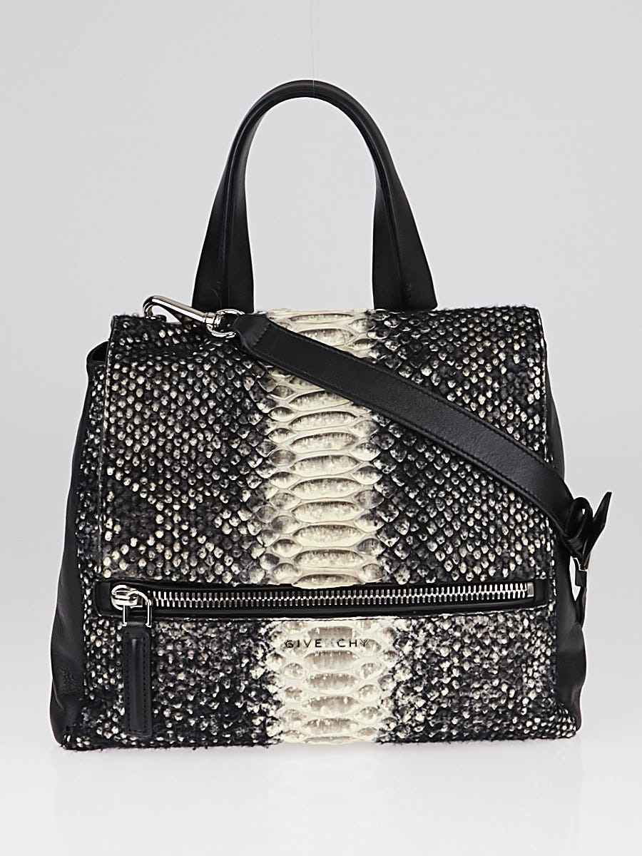 Givenchy Black Python and Wool Small Pandora Pure Bag | Yoogi's Closet