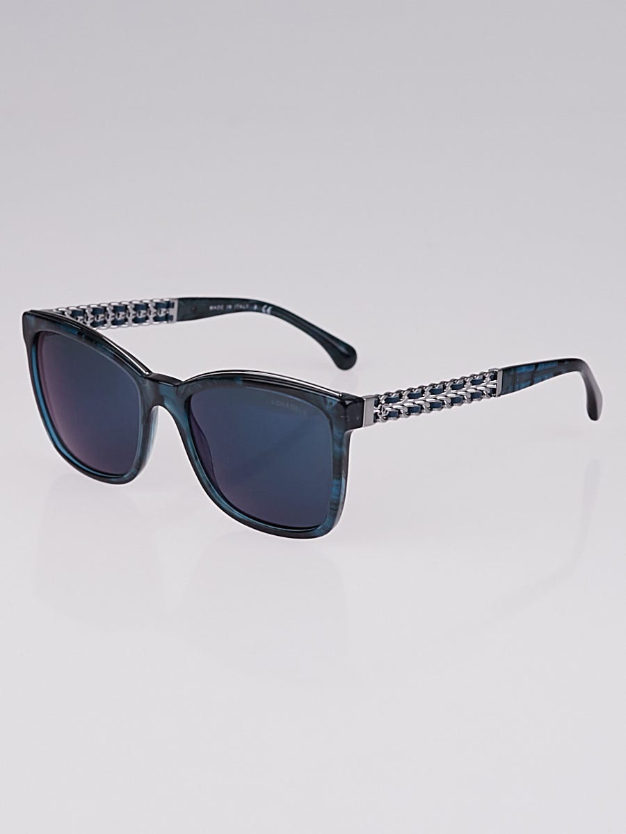 Chanel Turquoise Acetate Frame Tint Cat Eye Sunglasses-5360 | Yoogi's ...