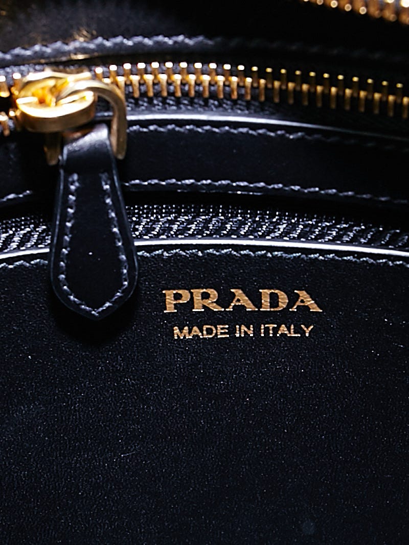 Prada Black Saffiano and City Calf Leather Zip Tote Bag Prada Black Saffiano and City Calf Leather Zip Tote Bag