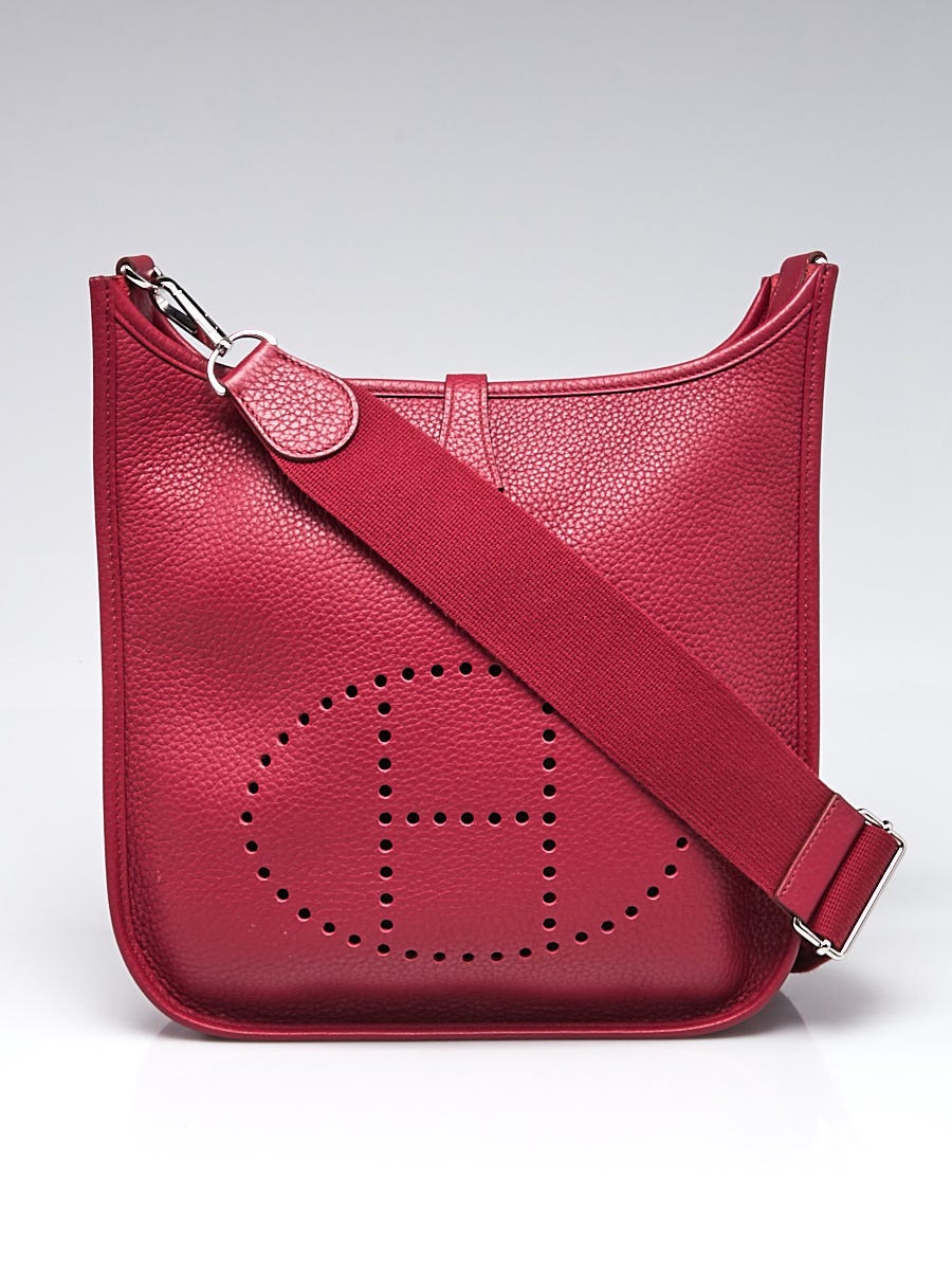 Hermes Bois de Rose Clemence Leather Evelyne PM III Bag | Yoogi's Closet