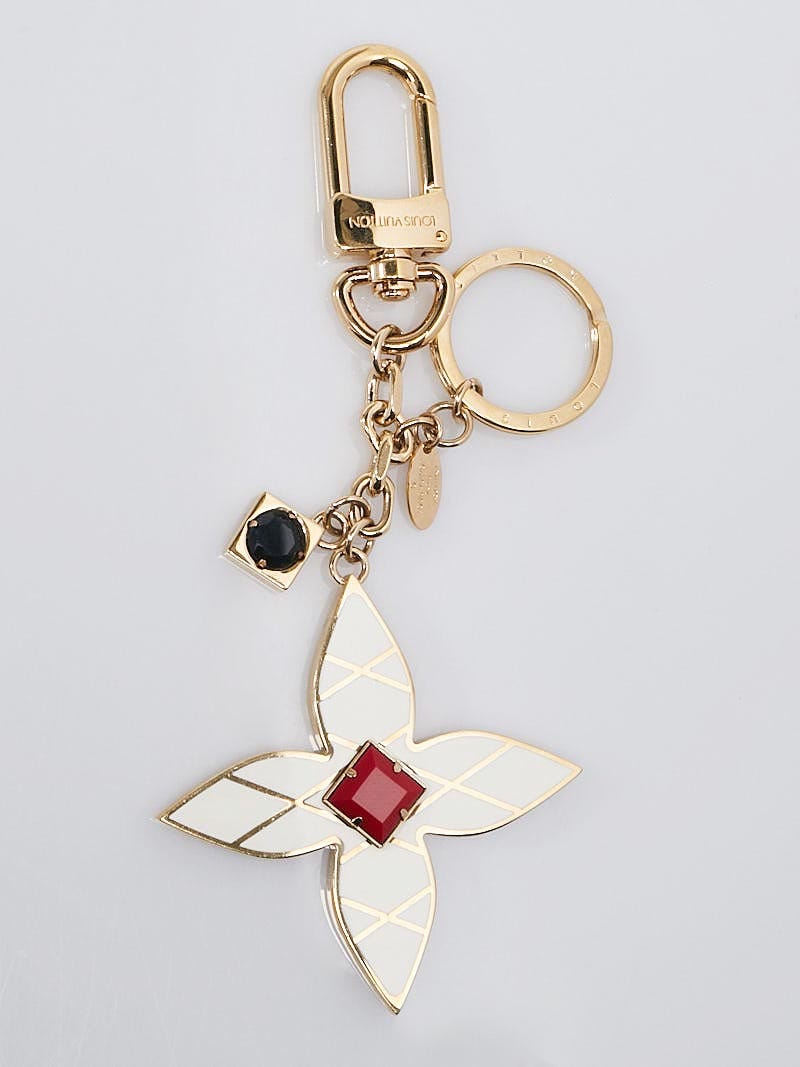 Louis Vuitton Goldtone Metal Malletage Flower Key Holder and Bag Charm ...