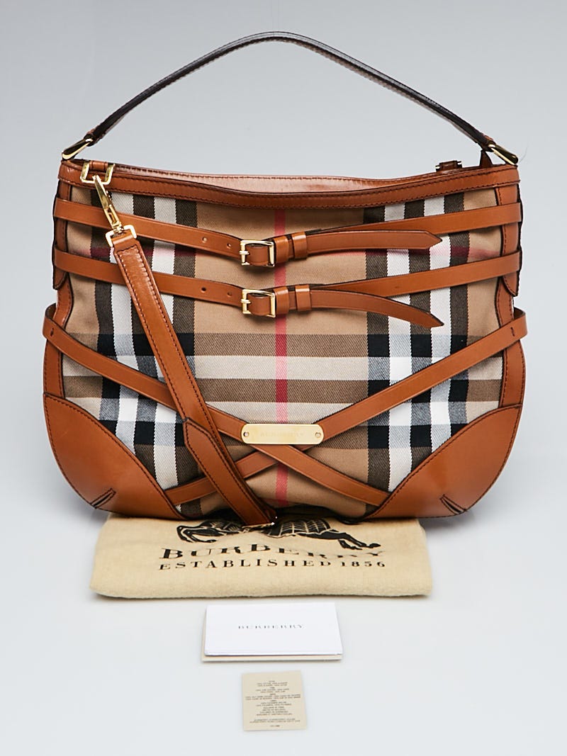 Burberry bridle house check hobo bag store