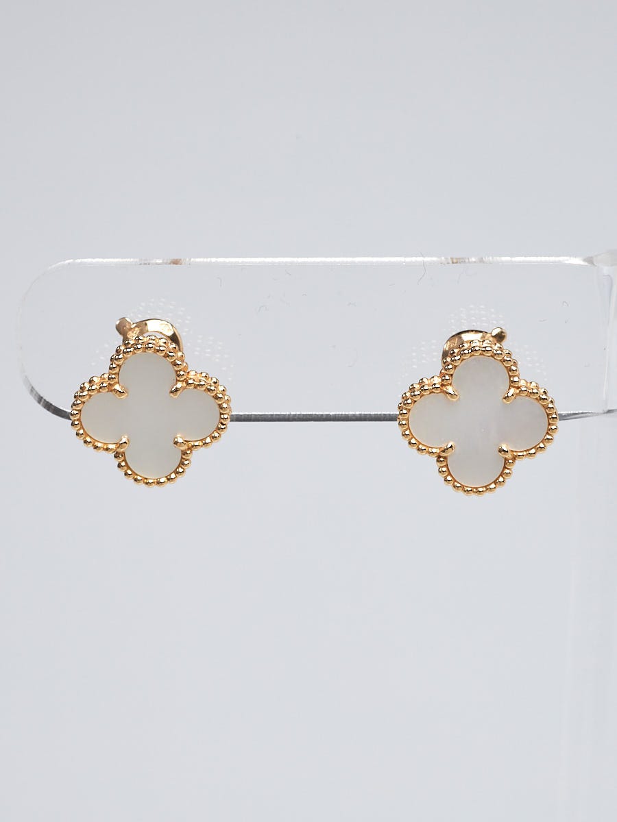 Van Cleef & Arpels 18k Yellow Gold and Mother of Pearl Vintage Alhambra ...