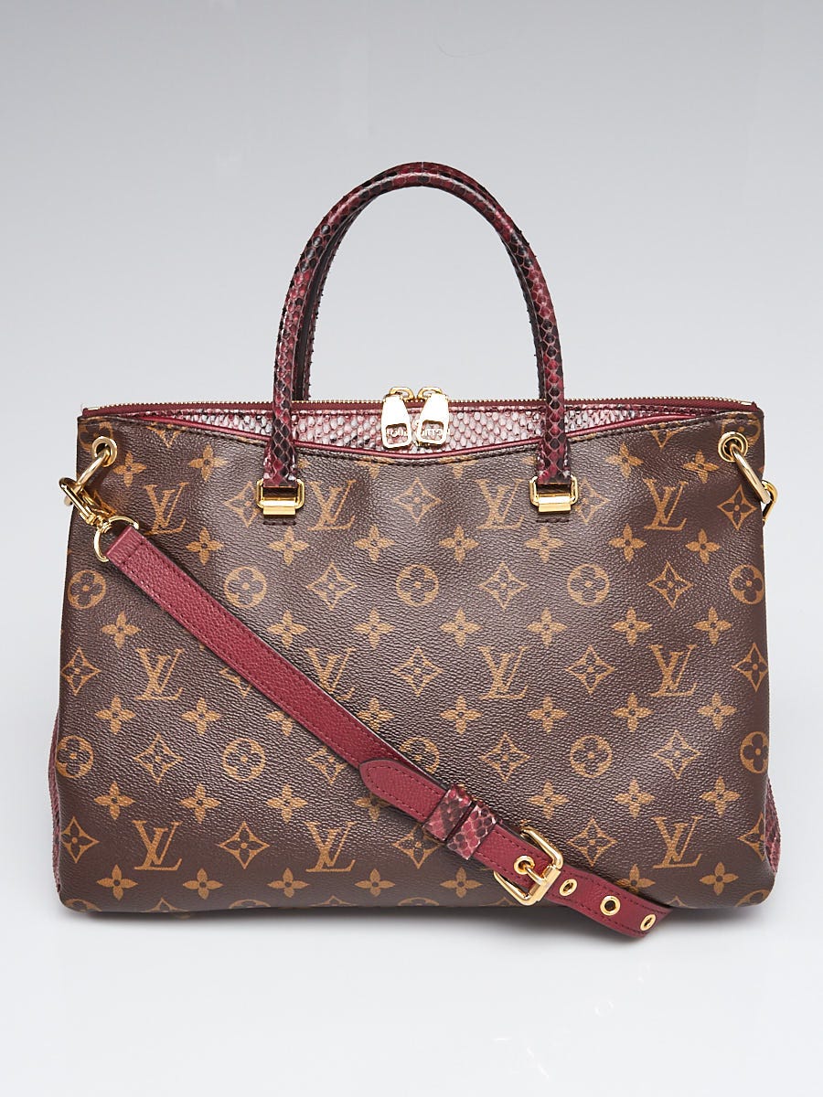 Louis Vuitton Bordeaux Python Monogram Canvas Pallas Bag | Yoogi's Closet