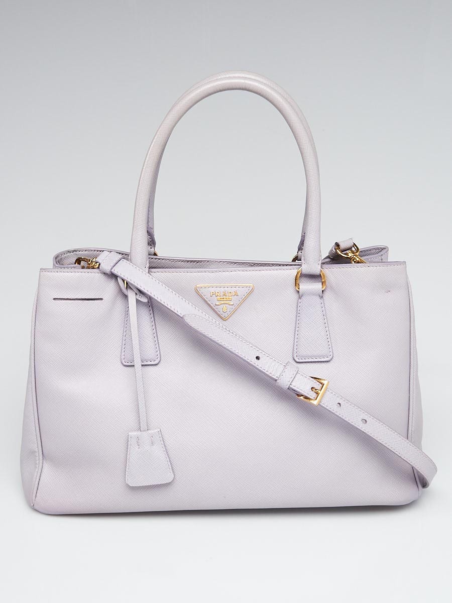 Prada Purple Saffiano Lux Leather Small Tote Bag | Yoogi's Closet