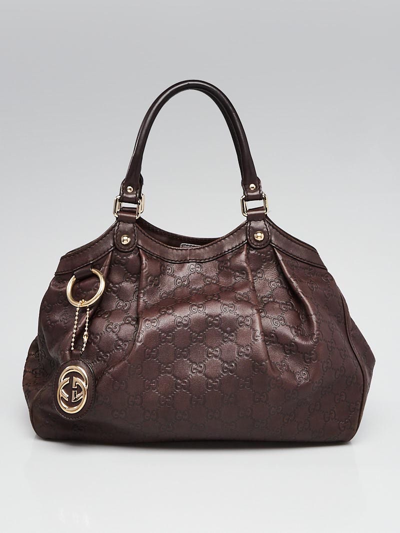 Gucci Dark Brown Guccissima Leather Medium Sukey Tote Bag | Yoogi's Closet