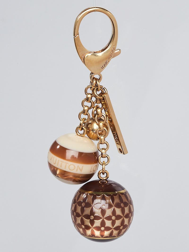 Louis Vuitton Brown Resin Monogram Mini Lin Key Holder and Bag Charm ...
