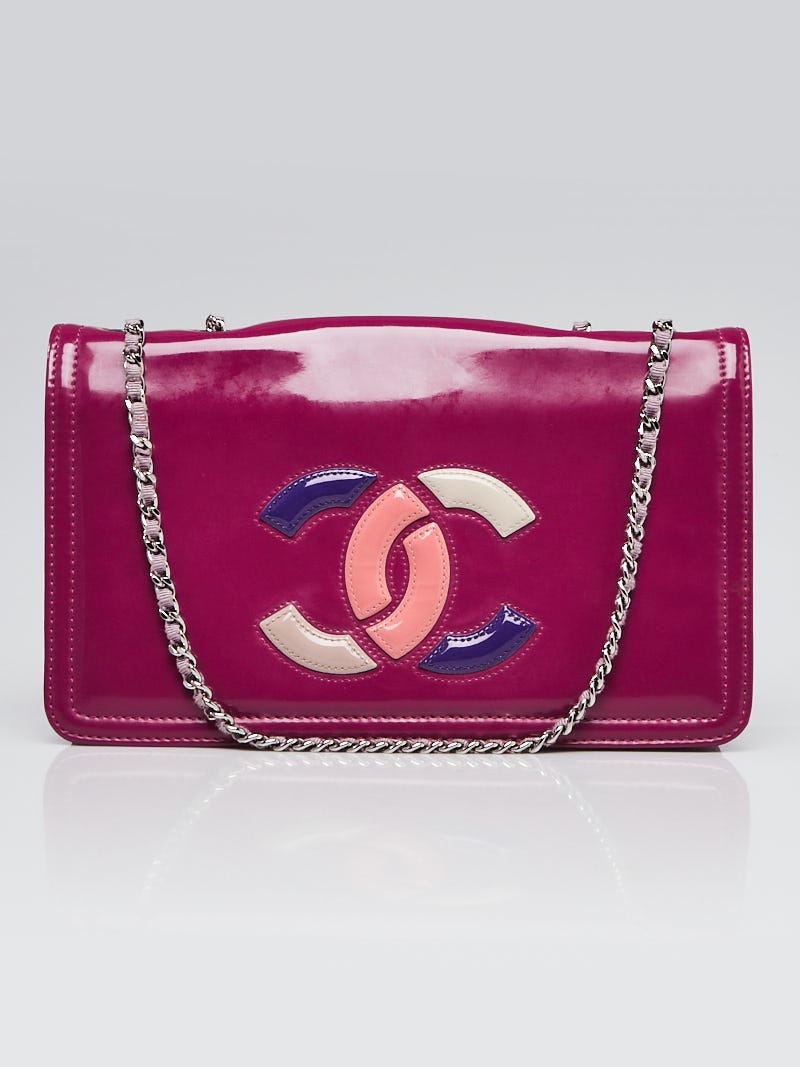 Chanel Purple Patent Vinyl Lipstick Ligne Shoulder Flap Bag | Yoogi's ...