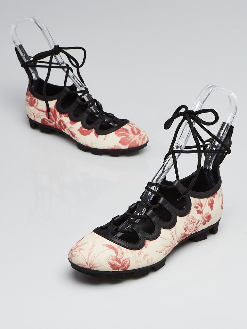 Gucci Cerise/Black Herbarium Coated Canvas Ikegami Sneakers Size 6.5/37 ...