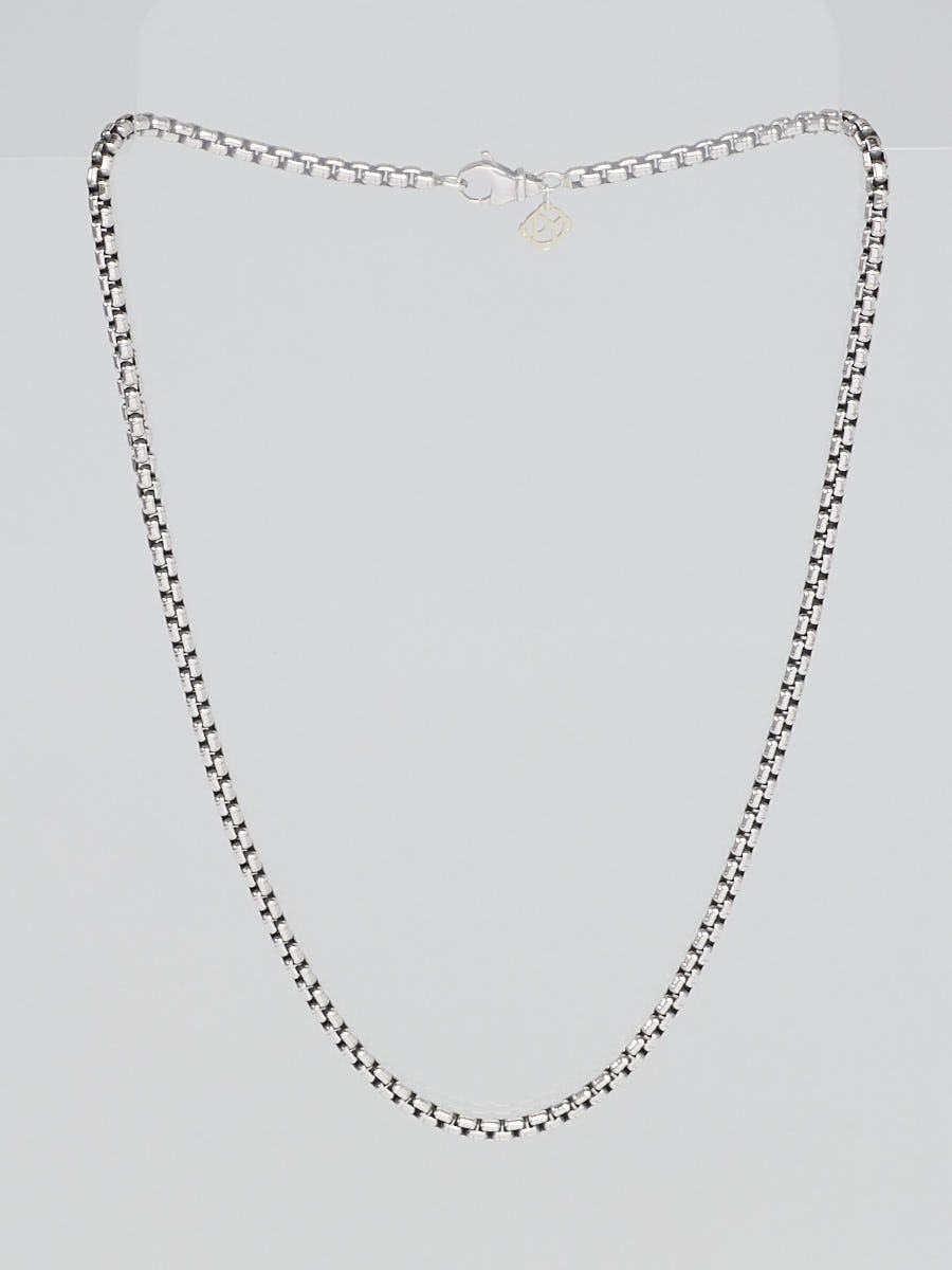 David Yurman 18" Sterling Silver Box Chain Necklace | Yoogi's Closet