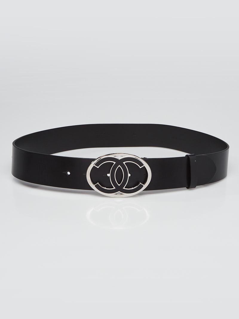 Chanel Black Leather CC Belt Size 85/34 | Yoogi's Closet