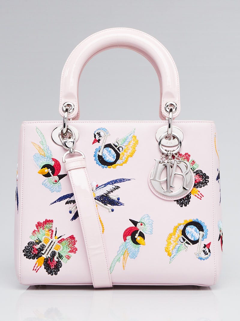 Christian Dior Pink Leather Embroidered Medium Lady Dior Bag | Yoogi's ...