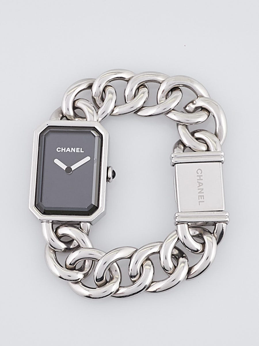 Chanel Stainless Steel Chain and Black Dial Premiere Quartz Watch H3250 ...