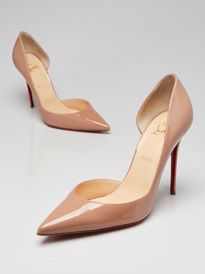 Christian Louboutin Beige Patent Leather Iriza 100 Pumps Size 10.5/41 ...