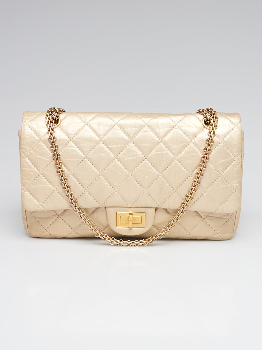 Chanel Gold 2.55 Reissue Quilted Classic Calfskin Leather 227 Jumbo ...