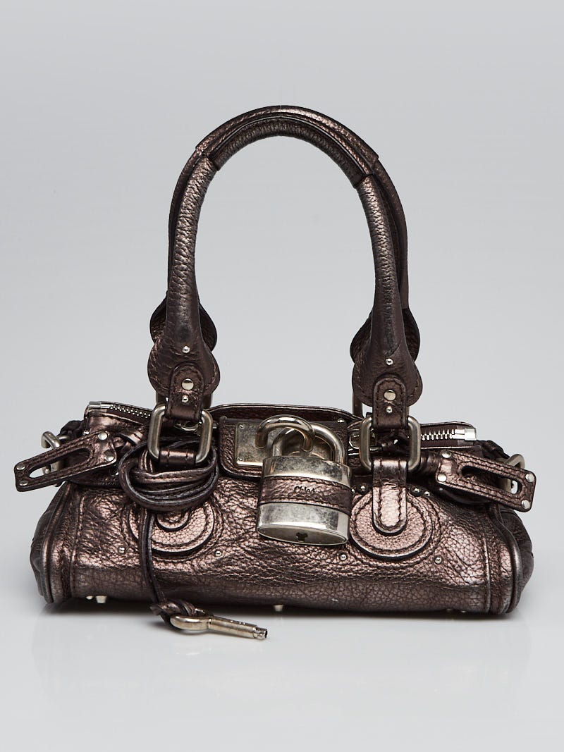 Chloe Pewter Leather Paddington Mini Satchel Bag | Yoogi's Closet