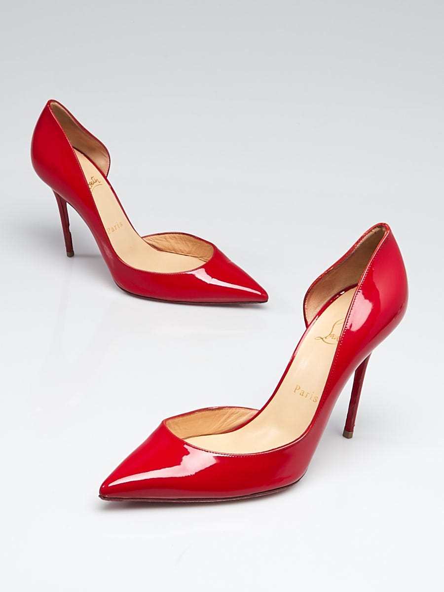 Christian Louboutin Red Patent Leather Iriza 100 Pumps Size 8/38.5 ...