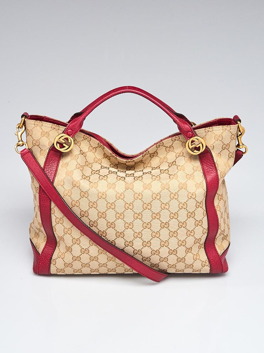 Gucci Beige/Raspberry GG Canvas Miss GG Top Handle Bag | Yoogi's Closet