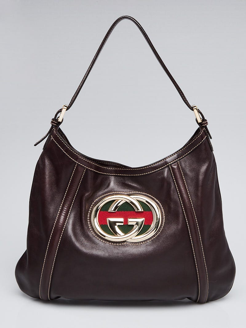 Gucci Brown Leather Britt Hobo Bag | Yoogi's Closet