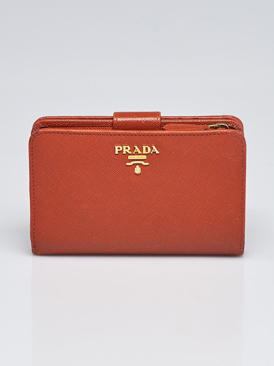 Prada Rame Saffiano Metal Leather Lampo Wallet 1M1225 | Yoogi's Closet