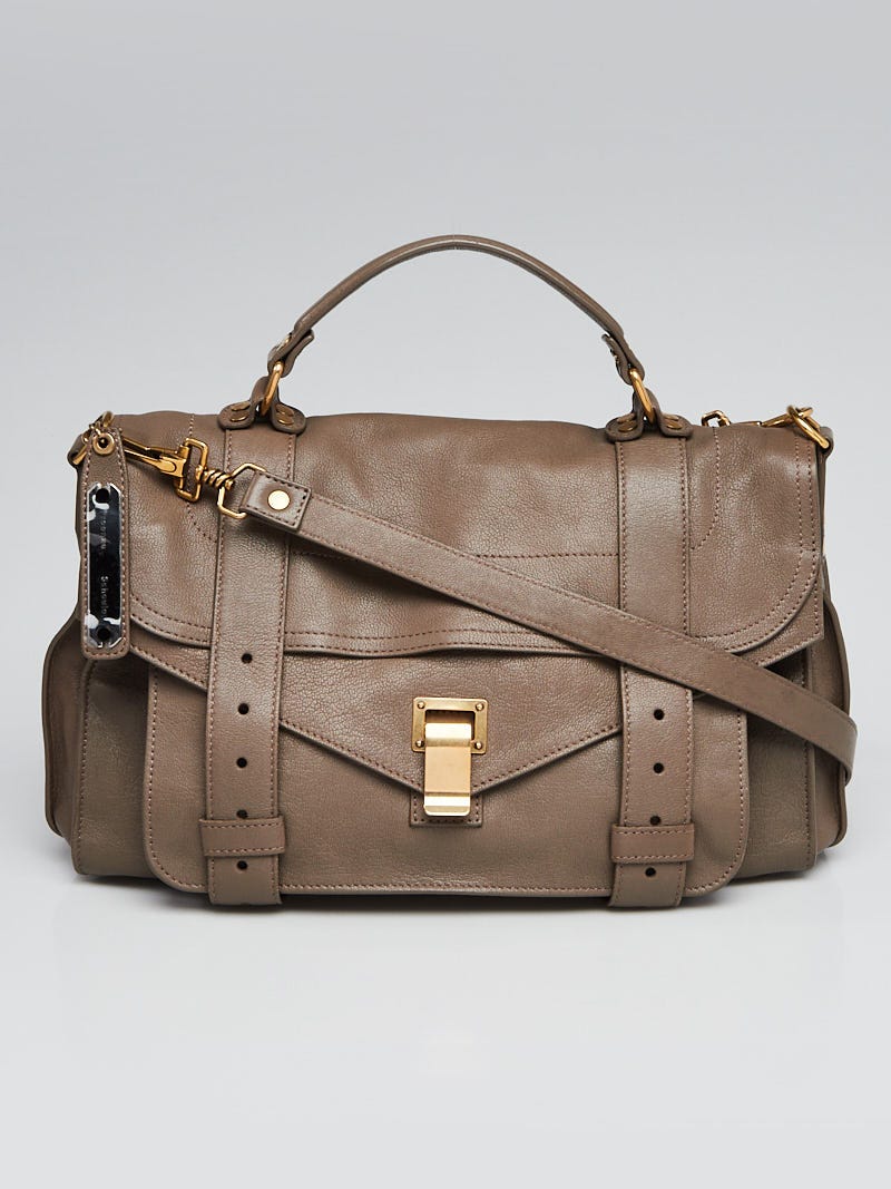Proenza Schouler Grey Leather Medium PS1 Satchel Bag | Yoogi's Closet