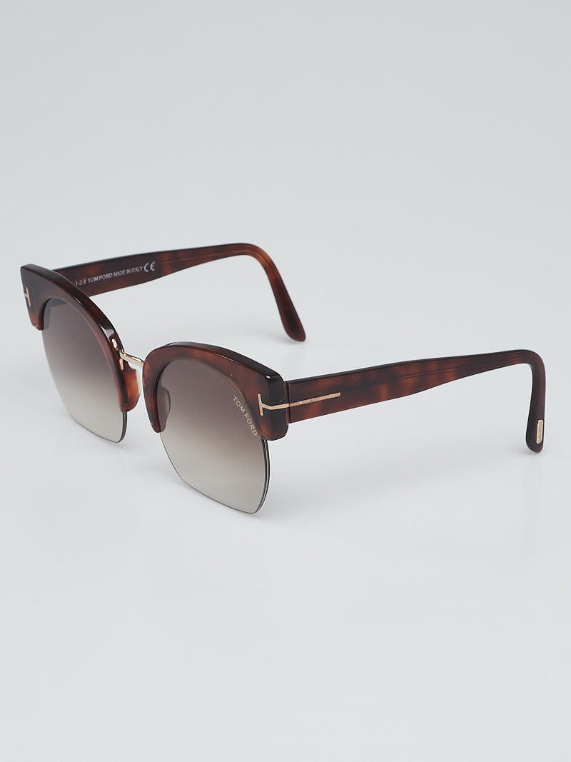 Tom Ford Tortoise Shell Acetate Frame Cat-Eye Savannah Sunglasses-TF552 ...
