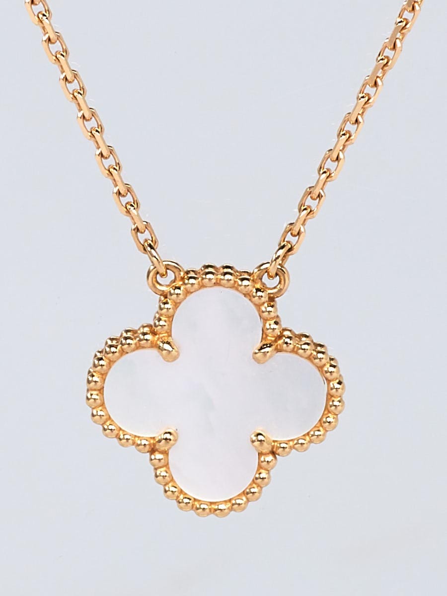 Van Cleef & Arpels 18k Yellow Gold and Mother of Pearl Vintage Alhambra ...