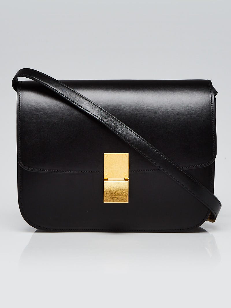Celine Black Smooth Leather Medium Box Bag | Yoogi's Closet