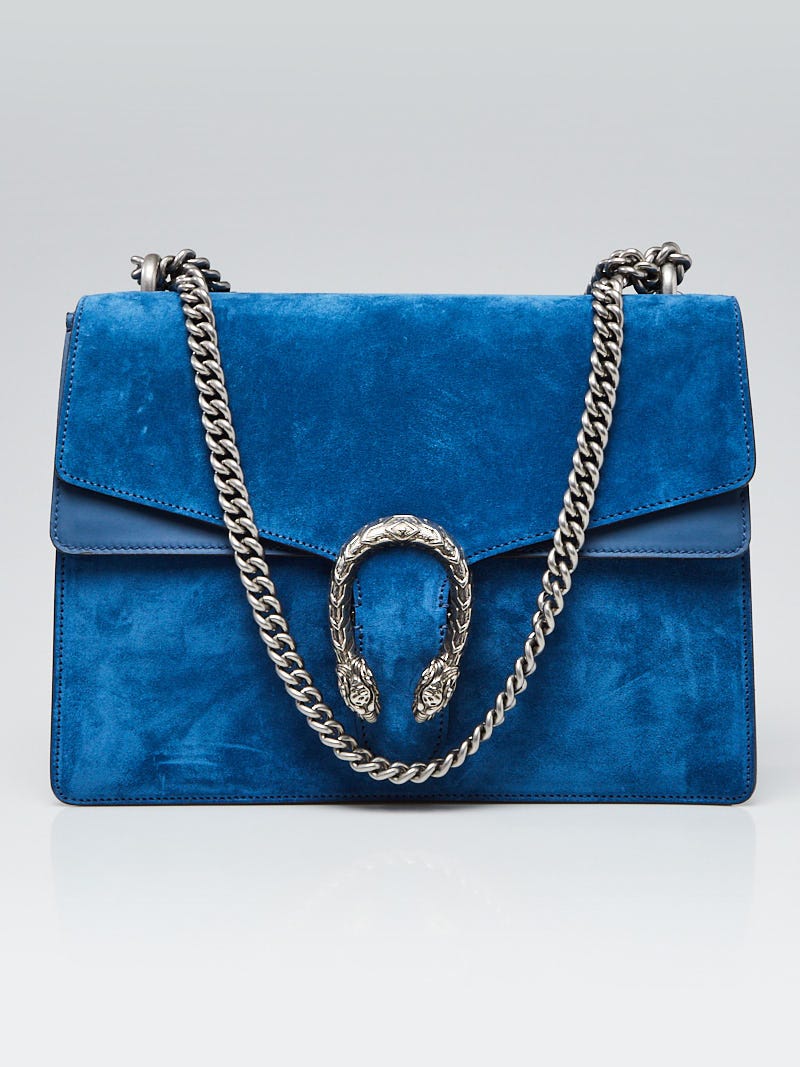 Gucci Blue Suede/Leather Dionysus Medium Shoulder Bag | Yoogi's Closet