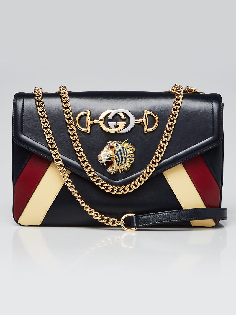 Gucci Blue Leather Medium Rajah Bag | Yoogi's Closet