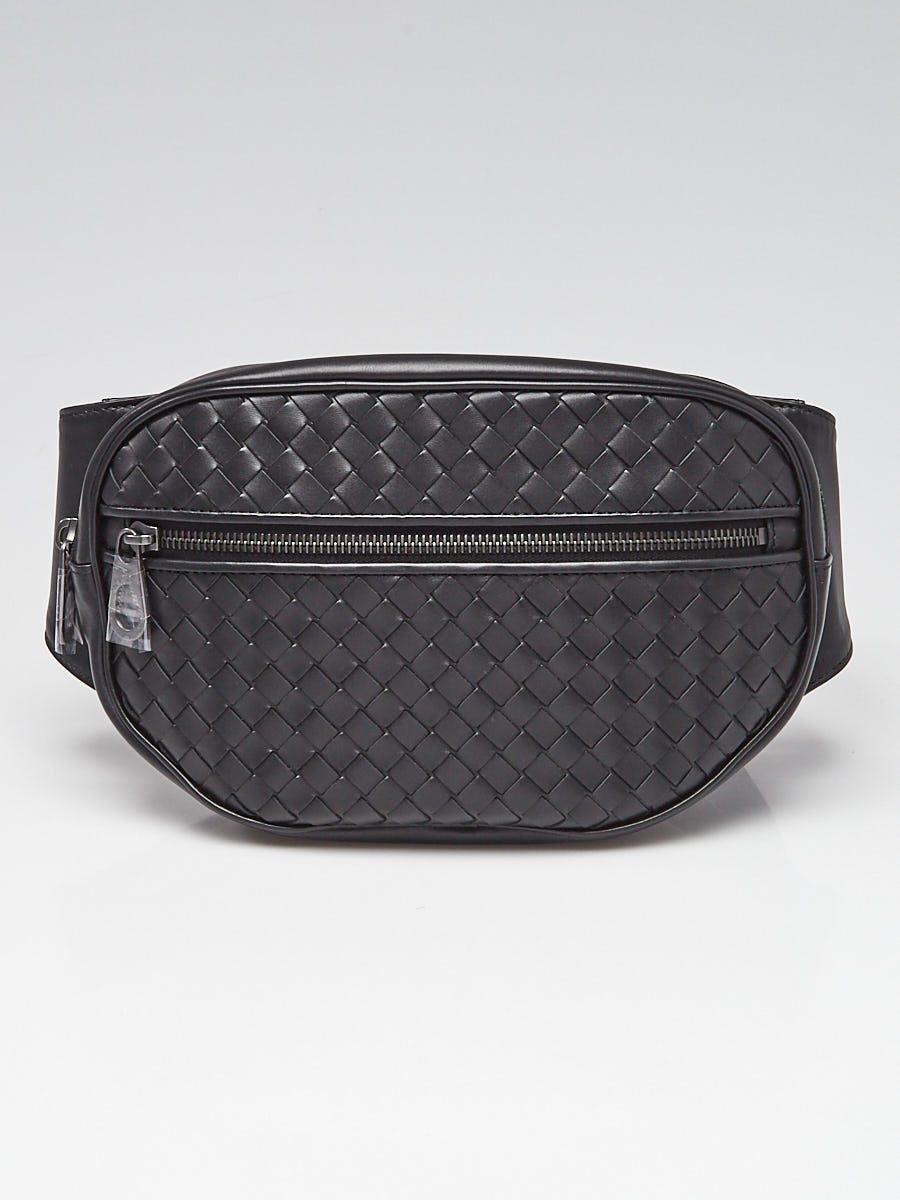 Bottega Veneta Black Intrecciato Leather Belt Bag | Yoogi's Closet