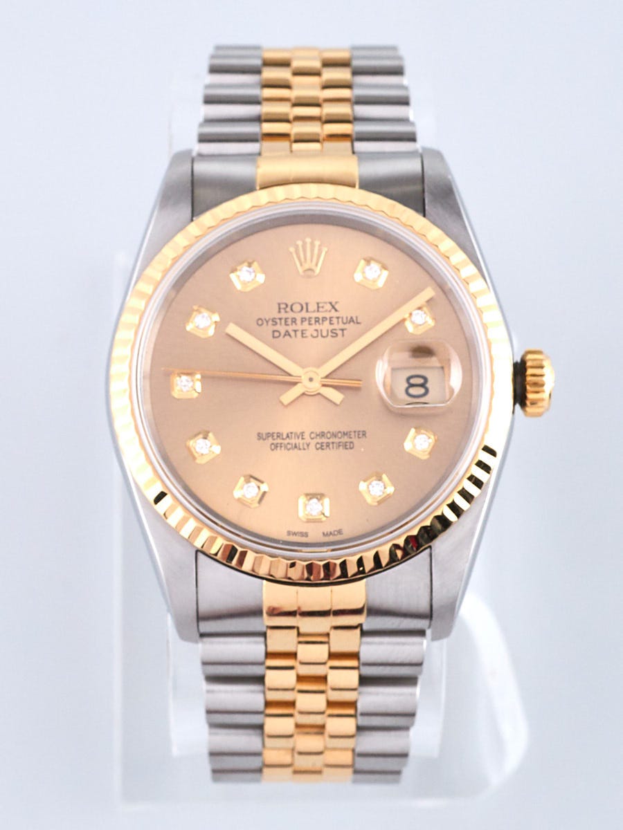 Rolex 36mm 18k Yellow Gold and Stainless Steel Diamond Jubilee Datejust ...