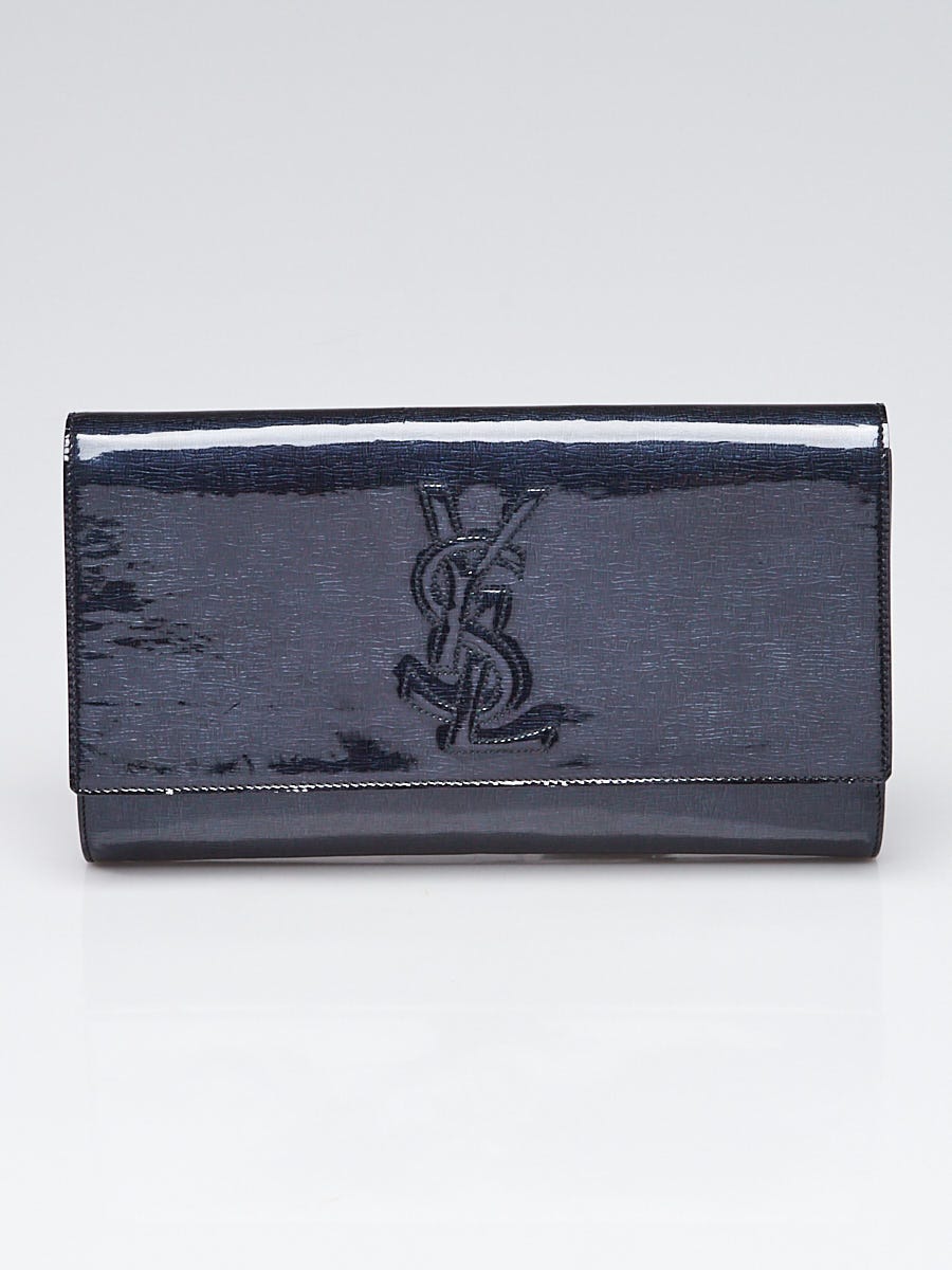 Yves Saint Laurent Blue Textured Patent Leather Belle de Jour Large ...