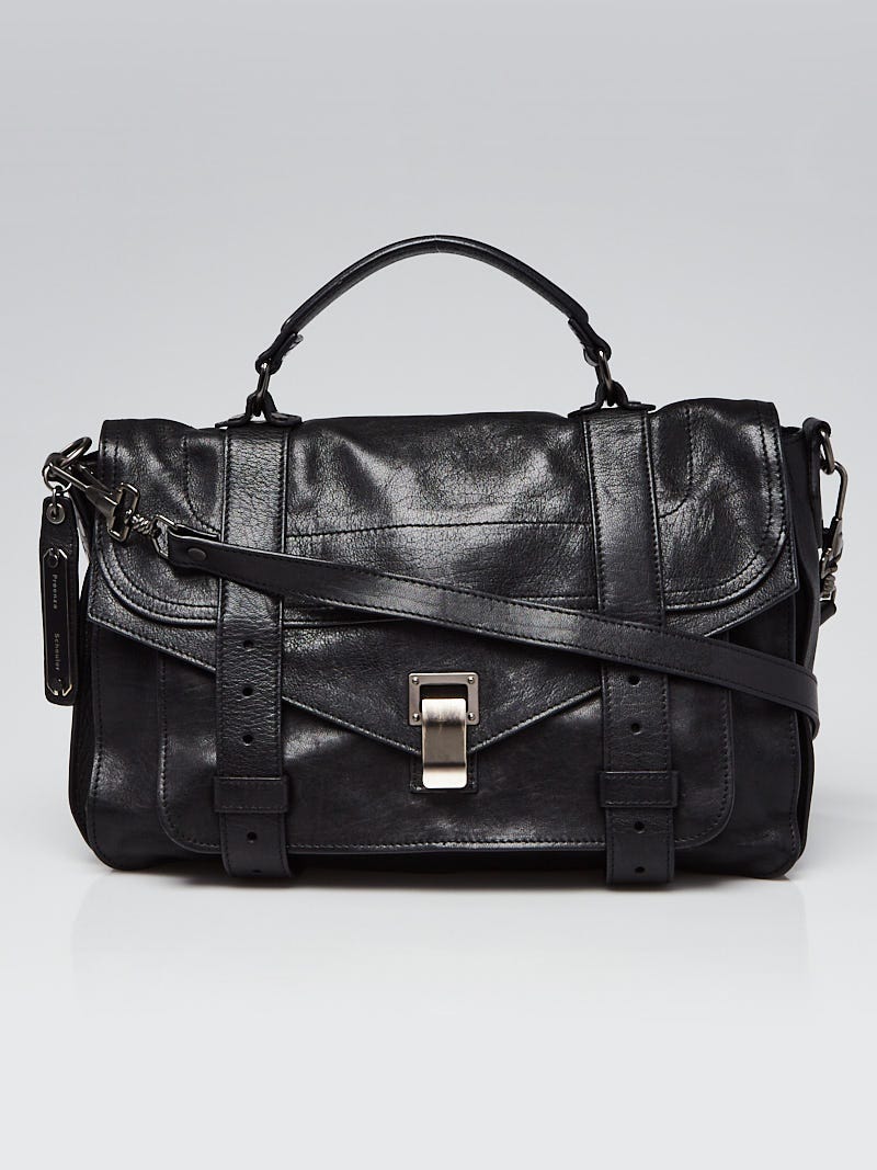 Proenza Schouler Black Leather Medium PS1 Satchel Bag | Yoogi's Closet