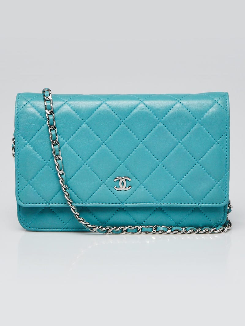 Chanel Light Blue Quilted Lambskin Leather Classic WOC Clutch Bag ...