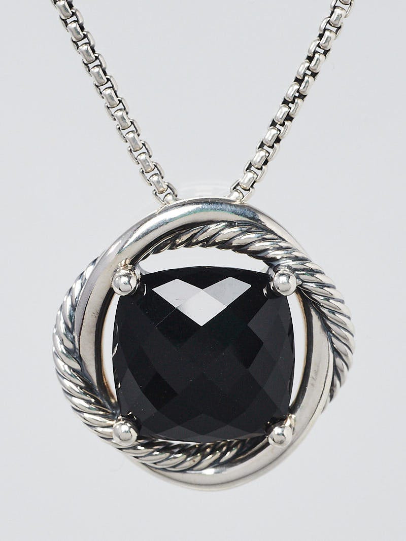 David Yurman 14mm Black Onyx and Sterling Silver Infinity Pendant ...