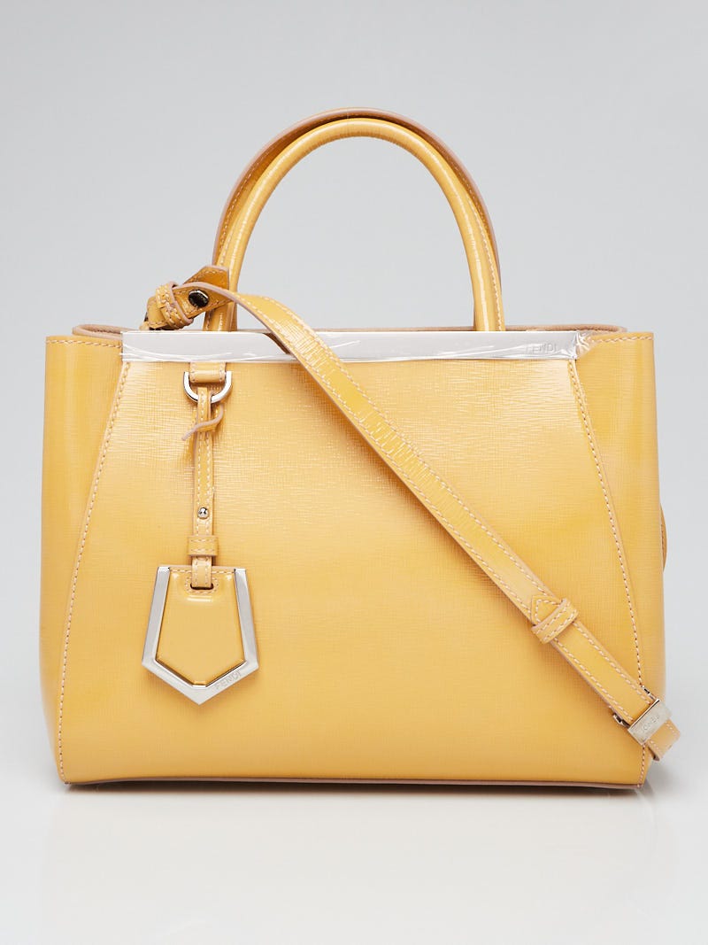 Fendi Yellow Patent Leather Petite Sac 2jours Elite Tote Bag 8BH253 ...