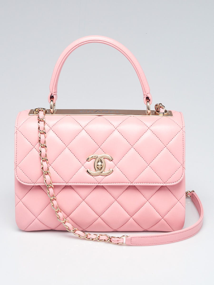 Chanel Pink Quilted Lambskin Leather Small Trendy CC Flap Bag | Yoogi's ...