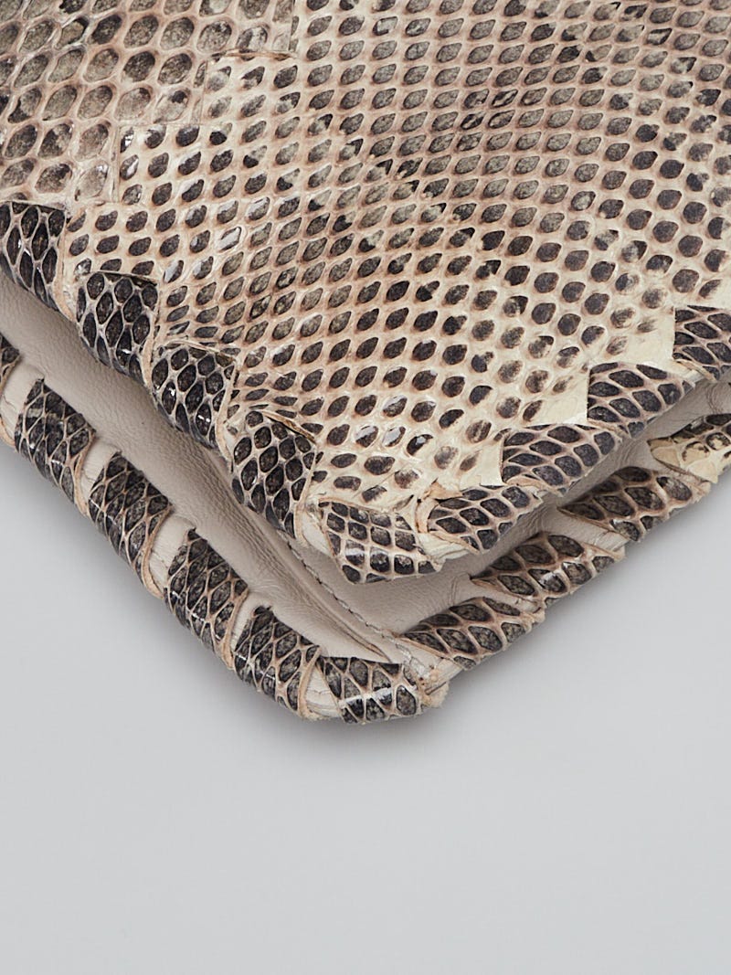 Bottega Veneta Grey Snakeskin Turnlock Clutch Bag | Yoogi's Bottega Veneta Grey Snakeskin Turnlock Clutch Bag | Yoogi's