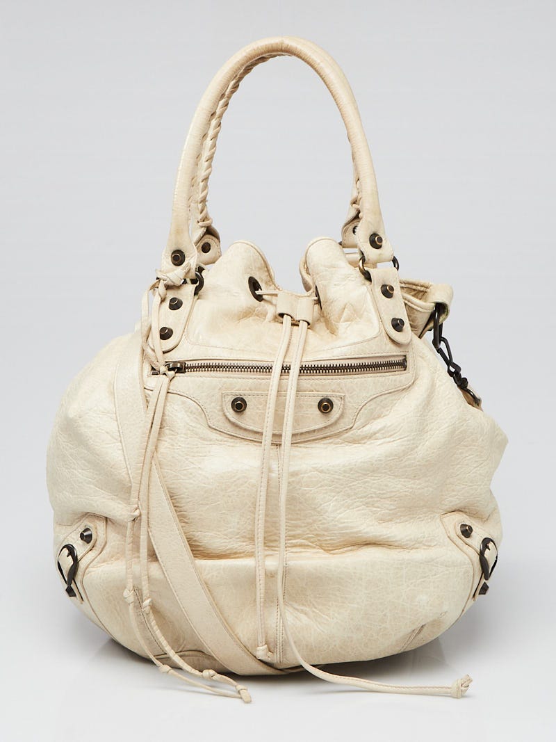 Balenciaga Praline Lambskin Leather Pompon Bag | Yoogi's Closet
